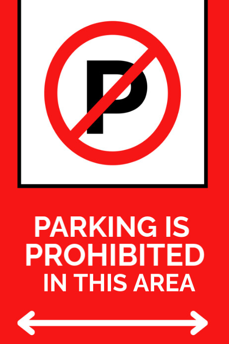 Copy of Illustrative Parking Is Prohibited In This Poster | PosterMyWall