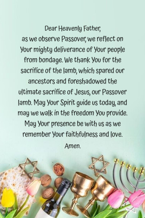Illustrative Passover Prayer Pinterest Graphic Template | PosterMyWall