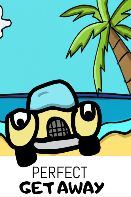 Illustrative Perfect Getaway Poster Template | PosterMyWall