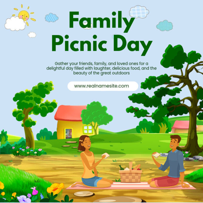 Illustrative Picnic Day Instagram Post Template | PosterMyWall