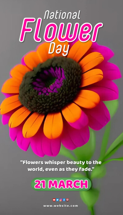 Copy of Illustrative Pink Background Floral National Flower Day ...
