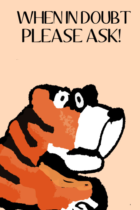 Modèle Illustrative Please Ask Poster | PosterMyWall