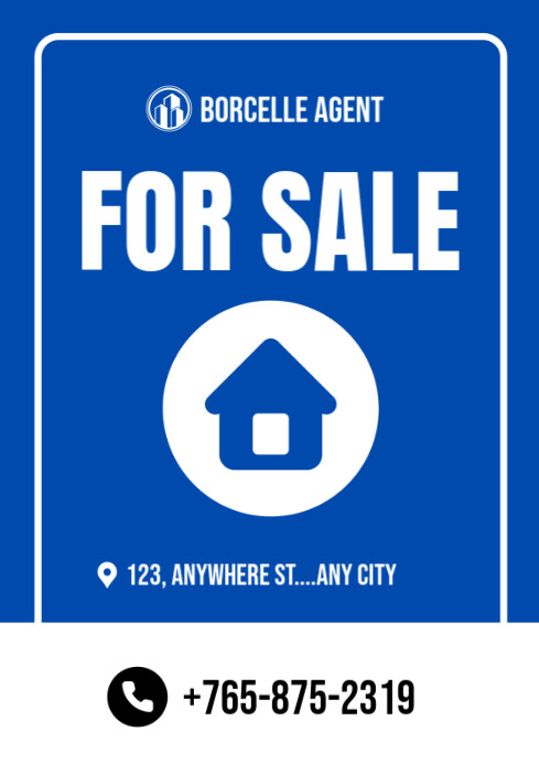 Illustrative Professional Real Estate 'for Sale' Yard Sign Template A4 ...