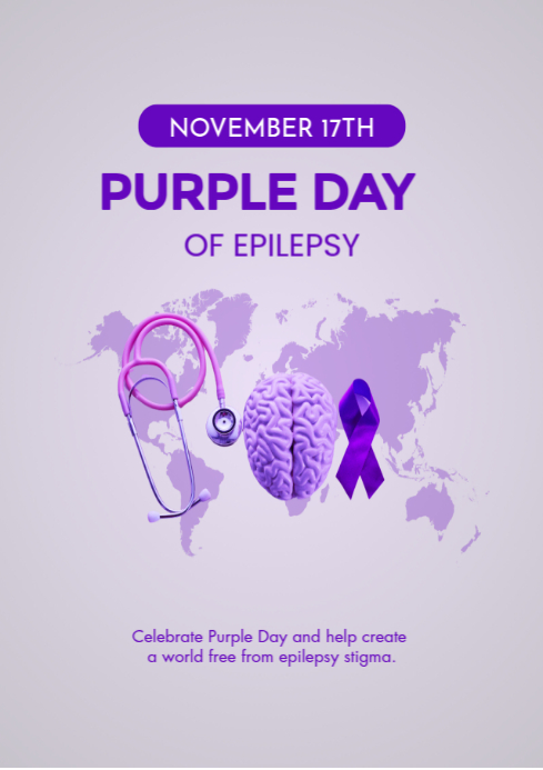 Illustrative Purple Day of Epilepsy Day A4 2025 Template | PosterMyWall