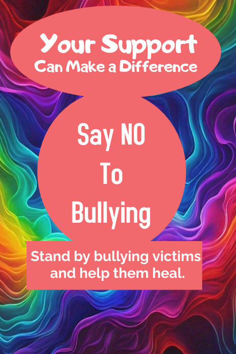 Illustrative Rainbow Background Of Say No To Template | PosterMyWall