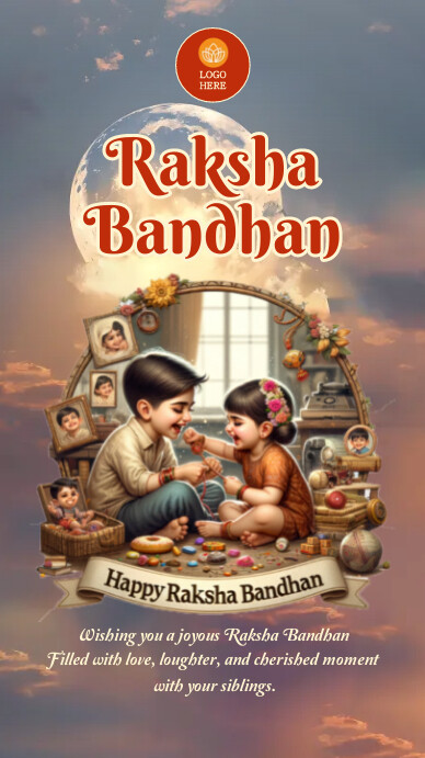Illustrative Raksha Bandhan Instagram Story Template | PosterMyWall