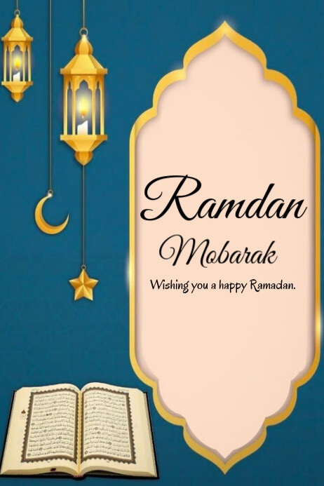 Illustrative Ramadan Mobarak Poster Template | PosterMyWall
