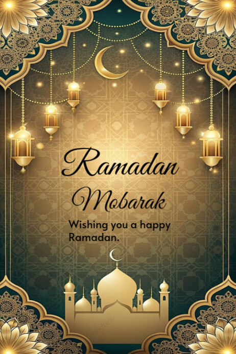 Illustrative Ramadan Mobarak Poster Template | PosterMyWall