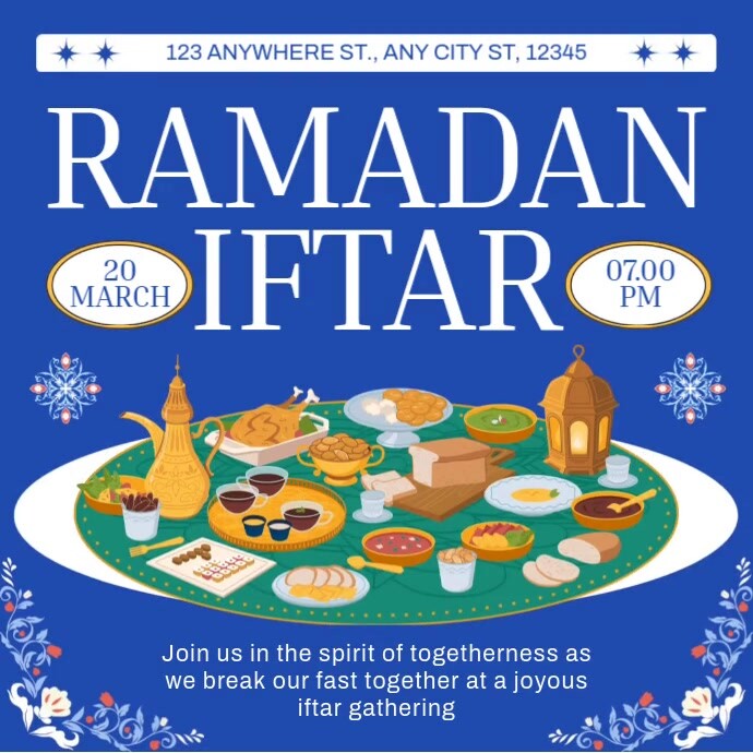 Copy of Illustrative Ramadhan Iftar Party Square (1:1) | PosterMyWall