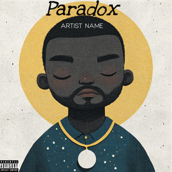 Illustrative Rap Hip Hop R&b. Man Moon Abstract Album Cover Template ...