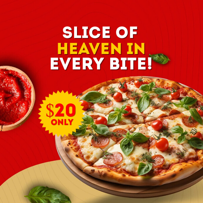 Copy of Illustrative Red Background Gradient Pizza Instagram Post ...