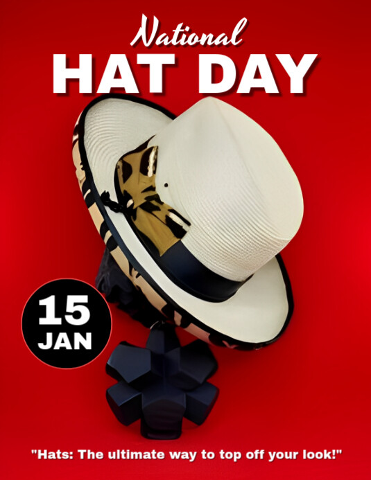 Illustrative Red Background Maximalist National Hat Day Flyer (us ...