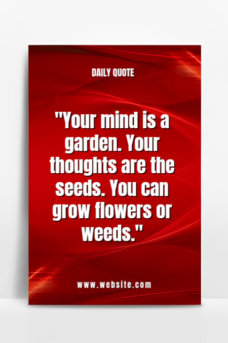 Illustrative Red Background Typography Inspirational Quote Poster ...