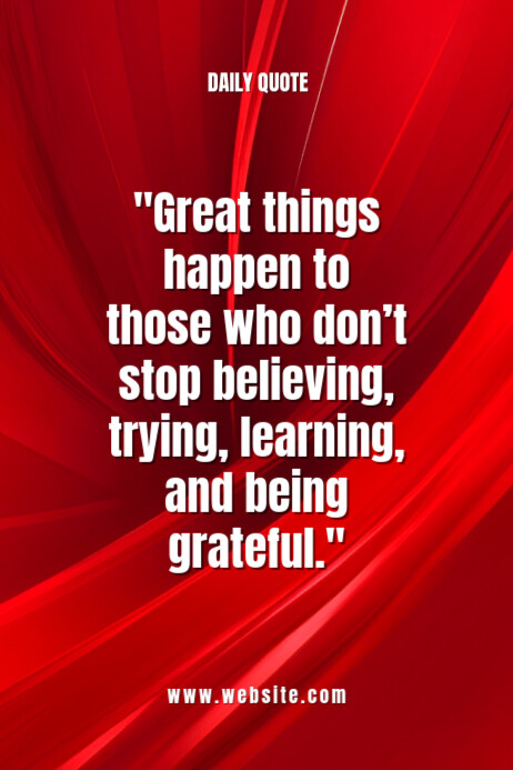 Illustrative Red Background Typography Inspirational Quote Poster ...
