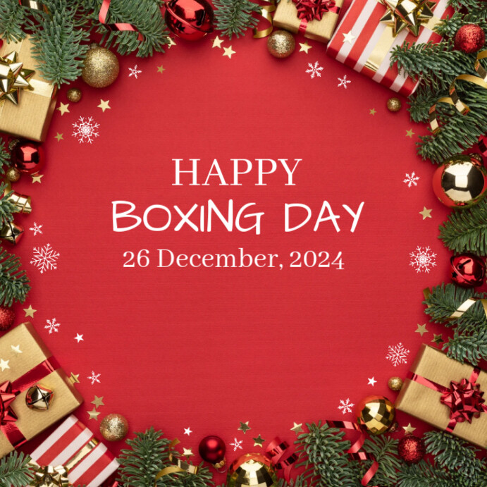 Illustrative Red Centric Photo Boxing Day Sale Instagram Post Template ...