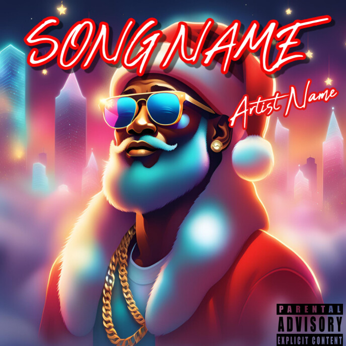 Illustrative Red Christmas Hiphop Album Cover Template | PosterMyWall