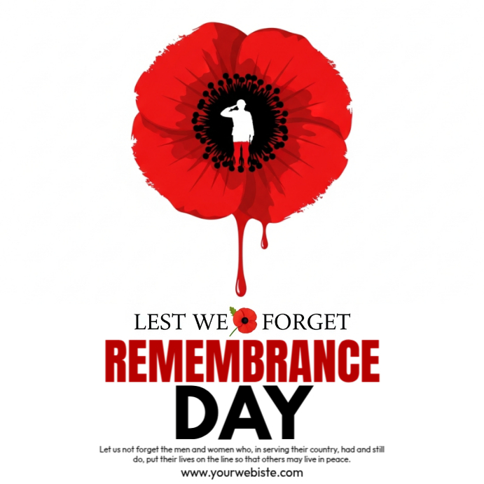 Illustrative Remembrance Day Instagram Post Template | PosterMyWall