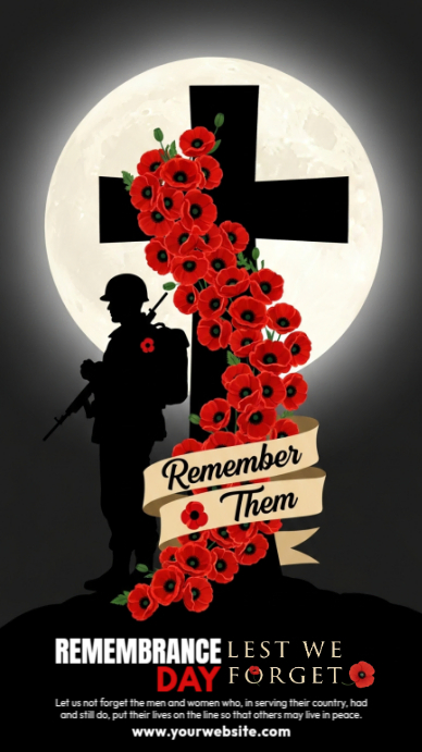 Illustrative Remembrance Day Instagram Story Template | PosterMyWall