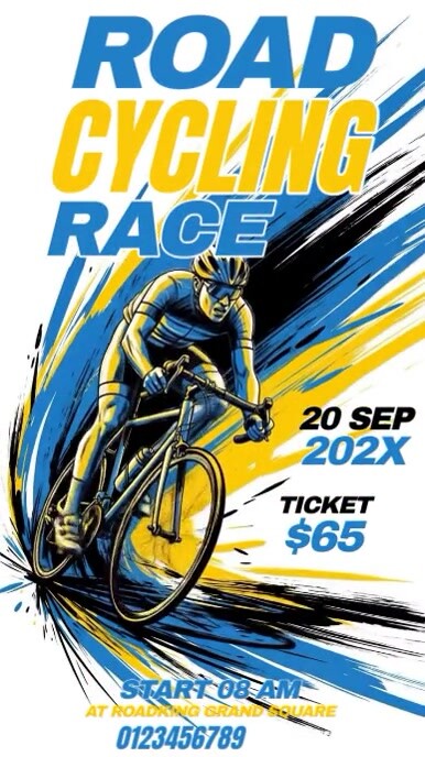Copy of Illustrative Road Cycling Ad Instagram Story | PosterMyWall
