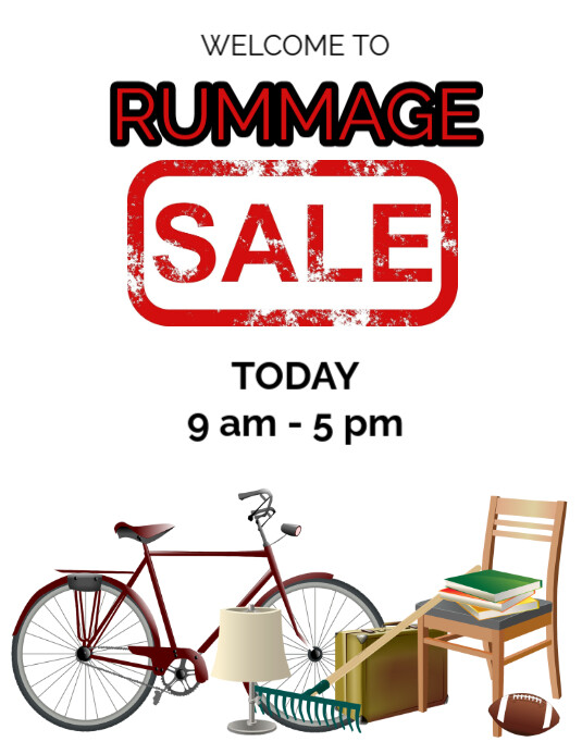 Illustrative Rummage Sale Flyer (us Letter) Template | PosterMyWall