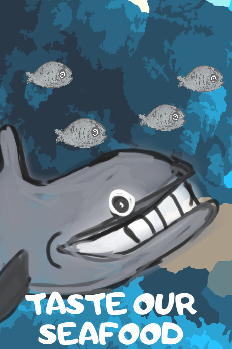 Illustrative Seafood Poster Templat | PosterMyWall