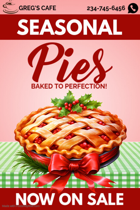 Illustrative Seasonal Christmas Pies Poster Template | PosterMyWall