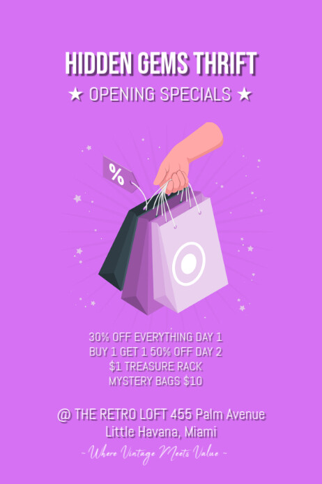 Illustrative Shopping Poster Template | PosterMyWall