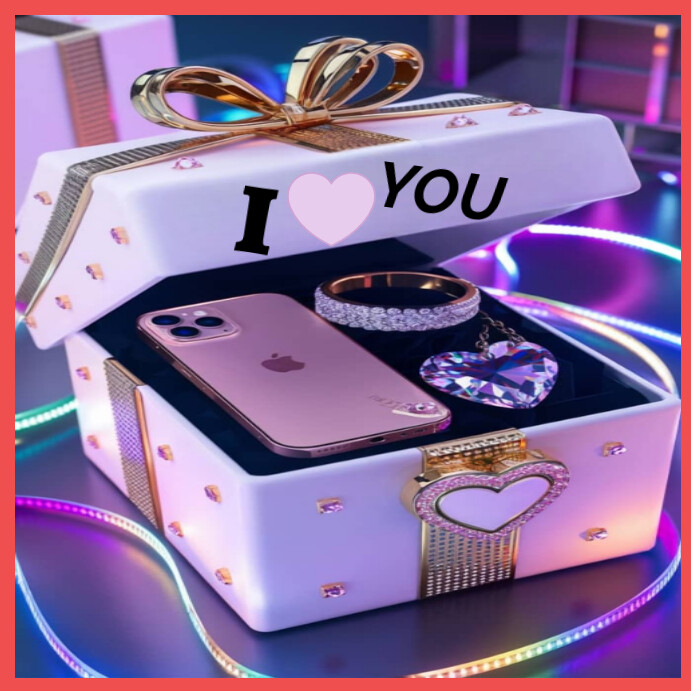 Illustrative Silver Love Box Instagram Post Template | PosterMyWall