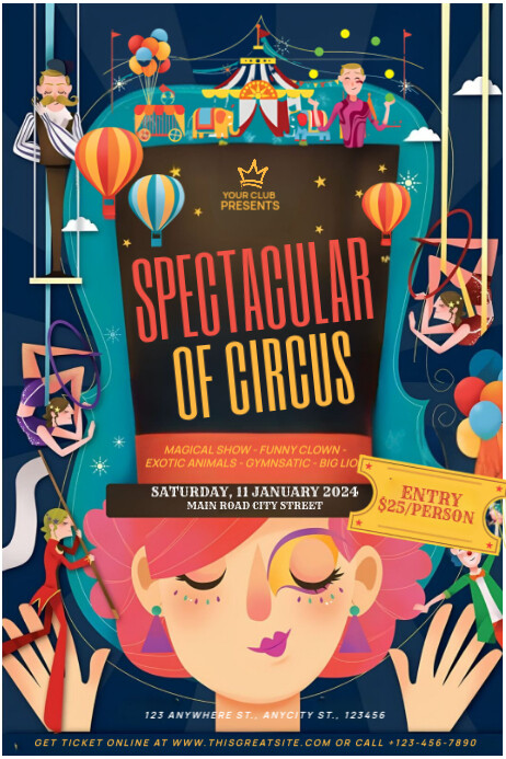Plantilla de Illustrative Spectacular Of Circus Poster | PosterMyWall
