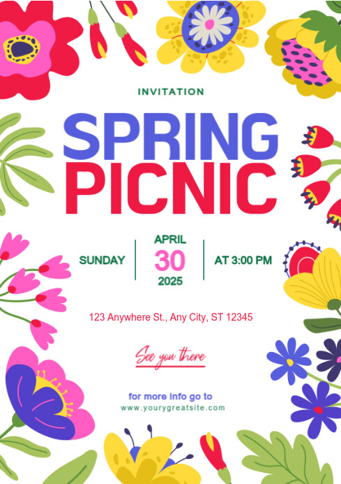 Copy of Illustrative Spring Picnic A4 | PosterMyWall