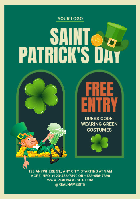 Illustrative St. Patrick Day A4 Template | PosterMyWall