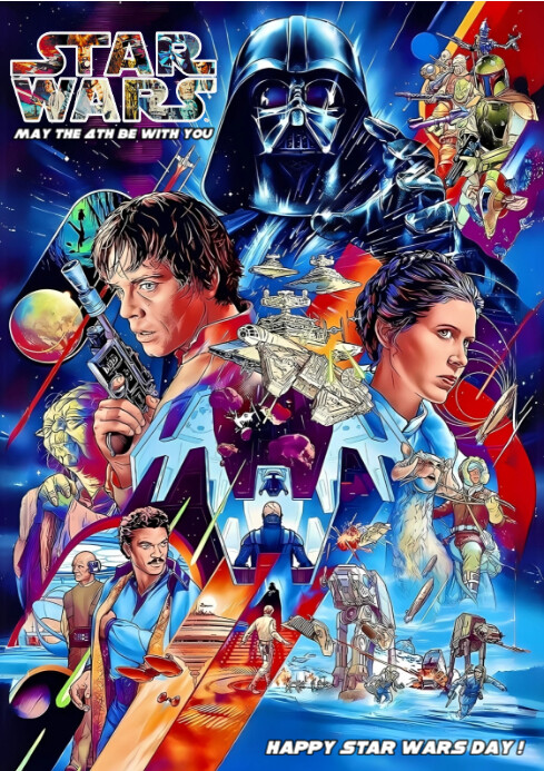 Illustrative Star Wars Day A4 Template | PosterMyWall