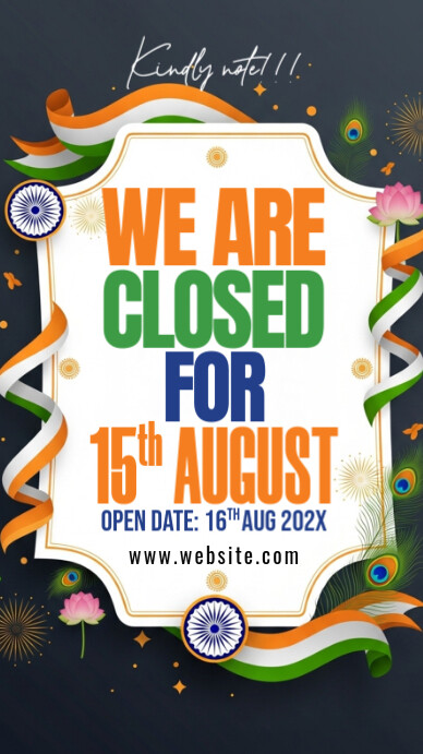 Illustrative Store Closed Notice Instagram Story Template | PosterMyWall