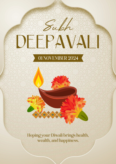 Illustrative Subh Deepavali A4 Template | PosterMyWall
