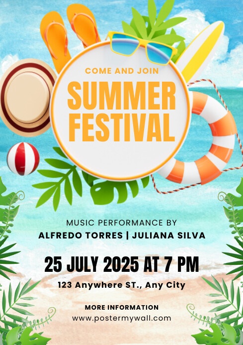 Copy of Illustrative Summer Festival A4 | PosterMyWall