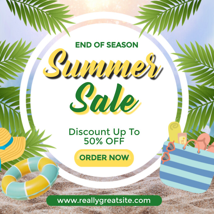 Illustrative Summer Sale Instagram Post Templat | PosterMyWall