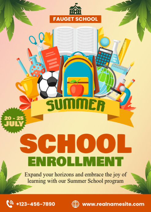 Summer School Enrollment A6 Template | PosterMyWall