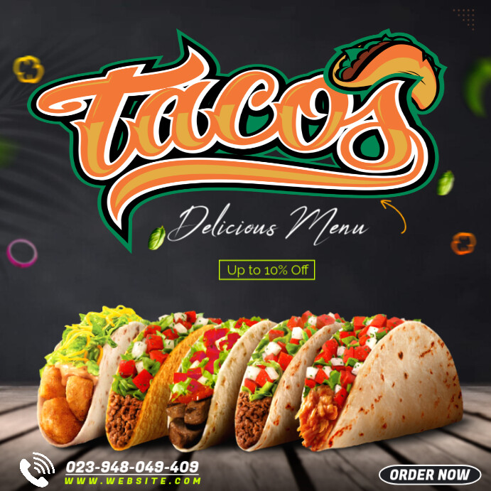 Copy of Illustrative Tacos Menu Design Template Instagram Post ...