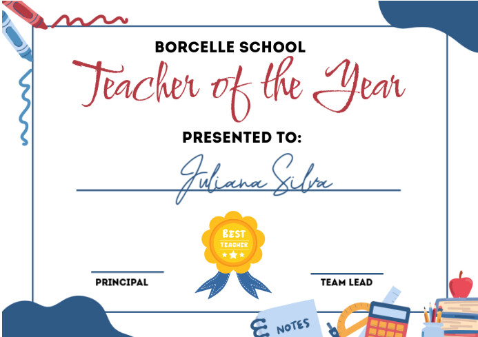 Illustrative Teachers Appreciation Certificate A4 Template | PosterMyWall