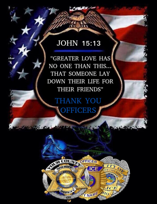Copy of Illustrative Thank You Officers Day Flyer (us Letter ...