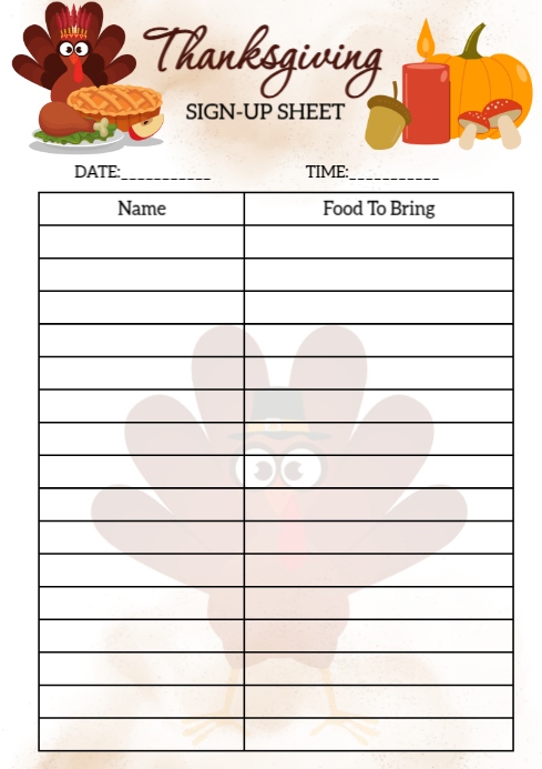 Illustrative Thanksgiving A4 Template | PosterMyWall
