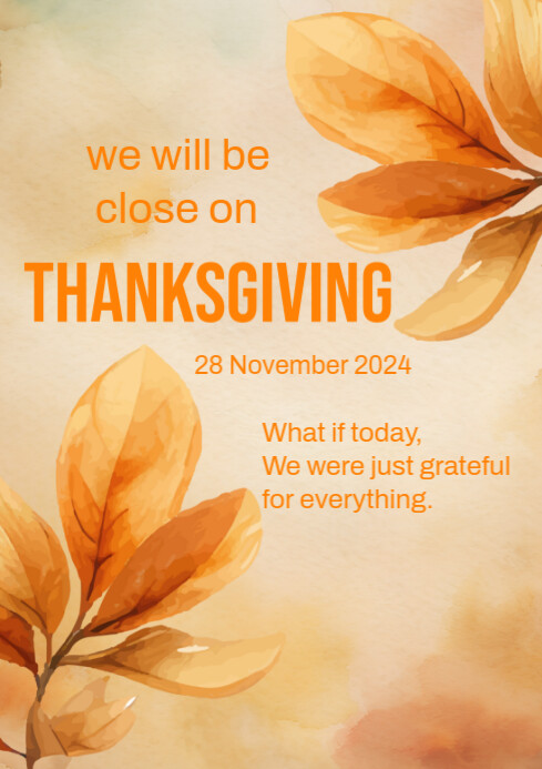 Illustrative Thanksgiving Celebration A4 Template | PosterMyWall