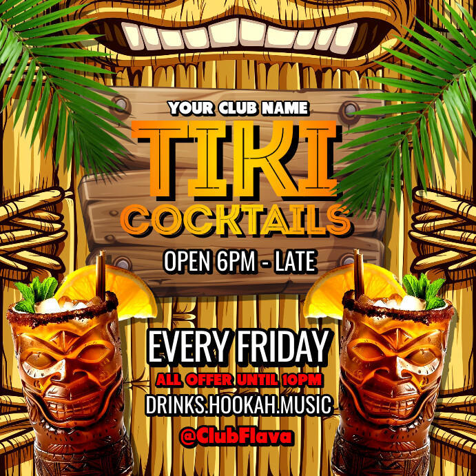 Illustrative Tiki Instagram Post Template | PosterMyWall