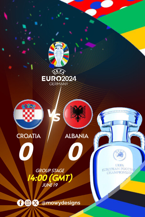 Illustrative Uefa Euro 2024 Fixture Poster Template | PosterMyWall