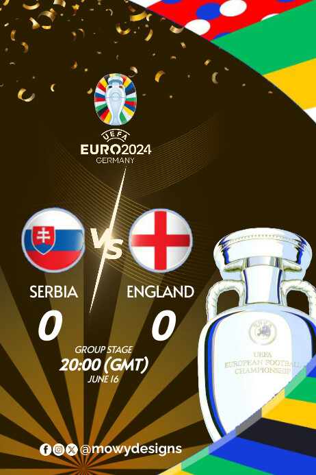 Illustrative Uefa Euro 2024 Fixture Poster Template | PosterMyWall