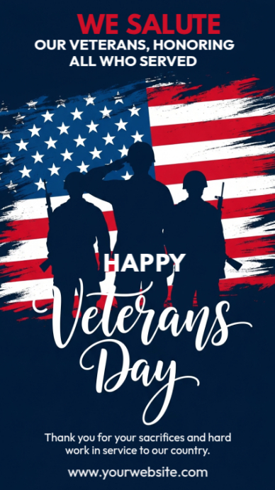 Illustrative Veterans Day Instagram Story Template | PosterMyWall