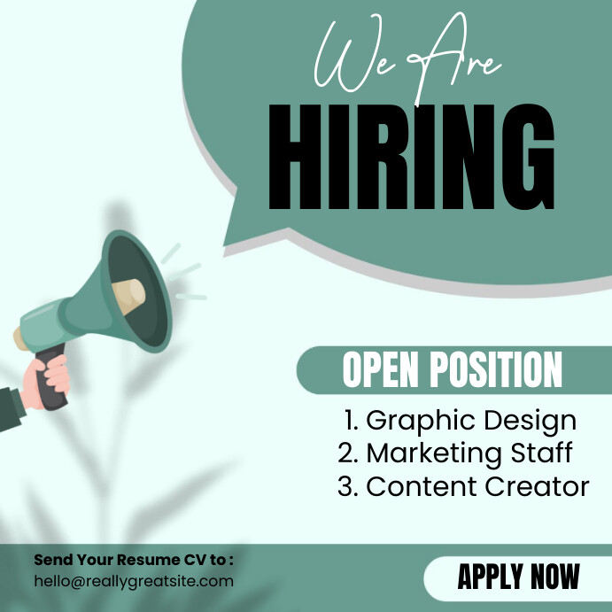 Illustrative We're Hiring Instagram Post Template | PosterMyWall