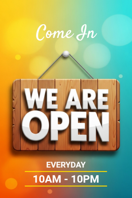 Illustrative We Are Open Banner 4' × 6' Template | PosterMyWall