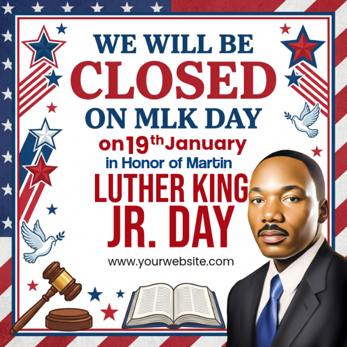 Illustrative We Will Be Closed On Mlk Day Square (1:1) Template ...