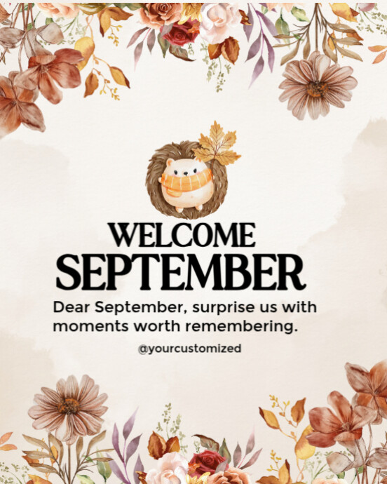 Illustrative Welcome September Instagram Portrait Template | PosterMyWall
